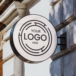 Personalized Double - Two Sided Round Blade Sign - Custom Storefront ...