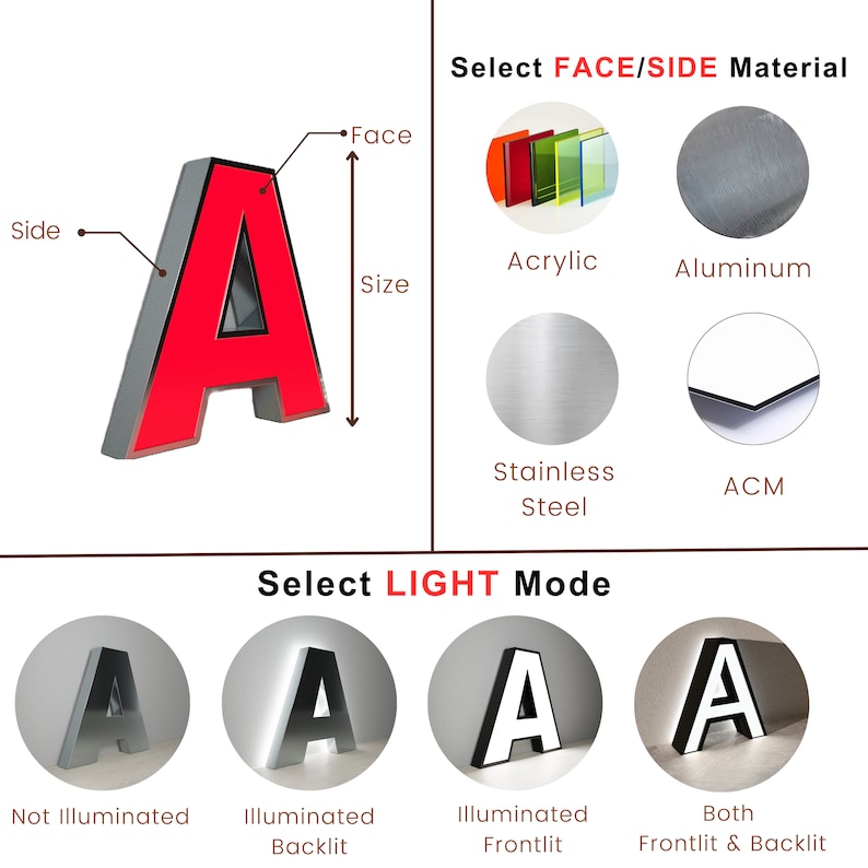 Custom 3D Channel Letters - LED Front-lit, Personalized Storefront ...