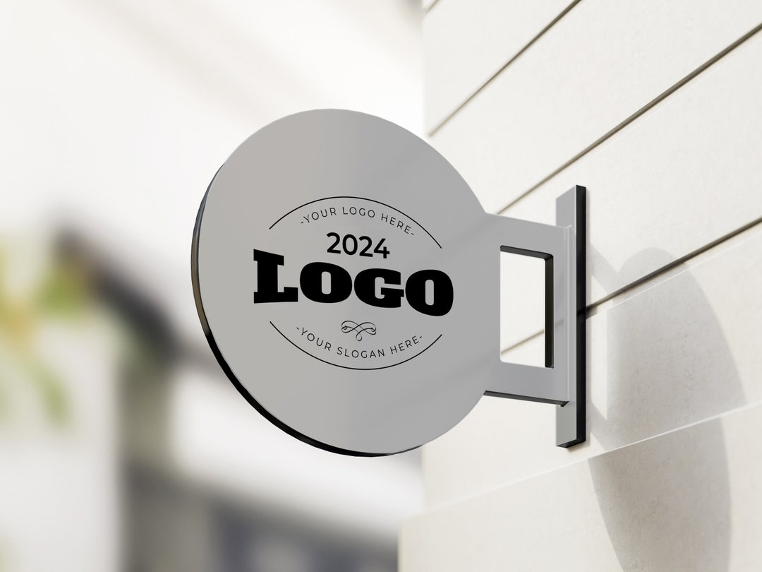 Tailoring Service Grey Outdoor Sign, Personalized Logo Printed Round ...