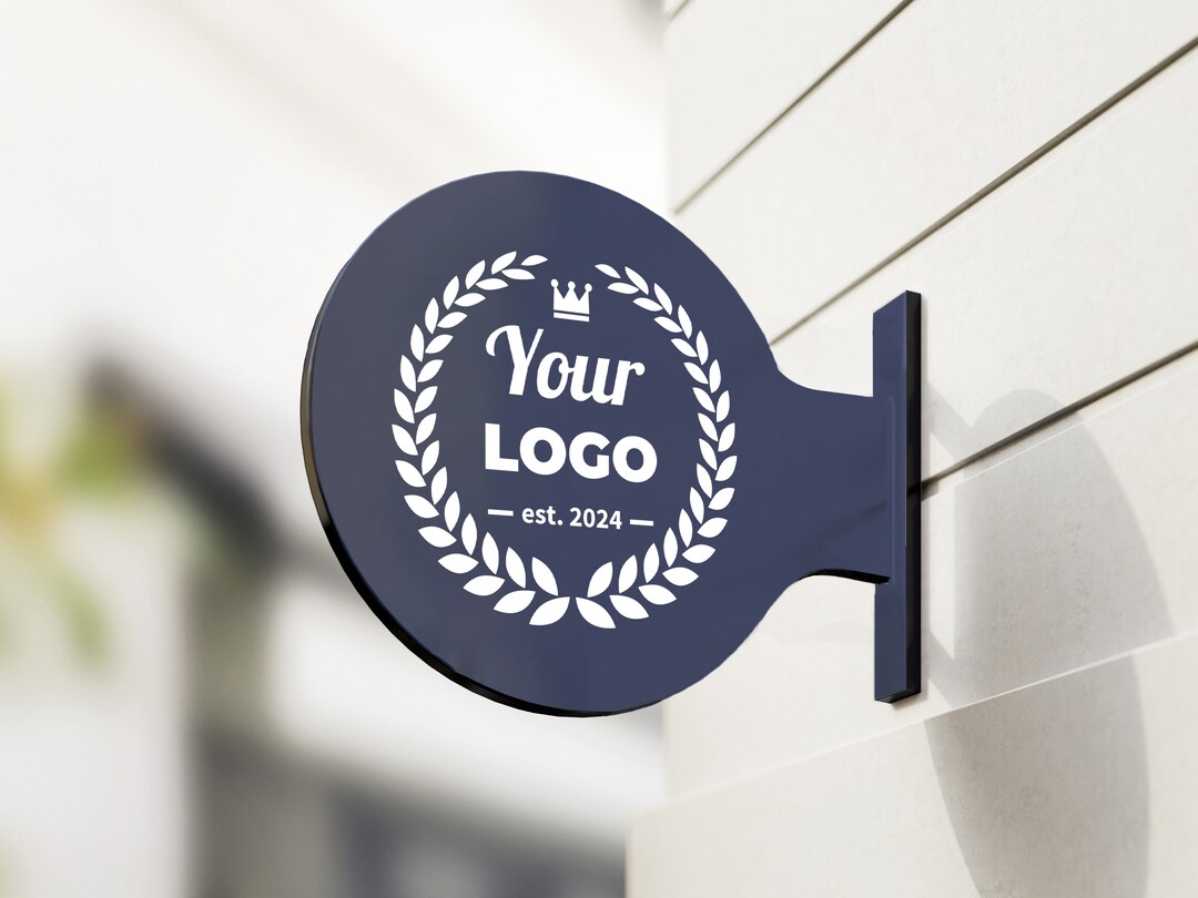 Custom PVC Navy Round Sign, Personalized Logo Printed Round Blade Sign ...