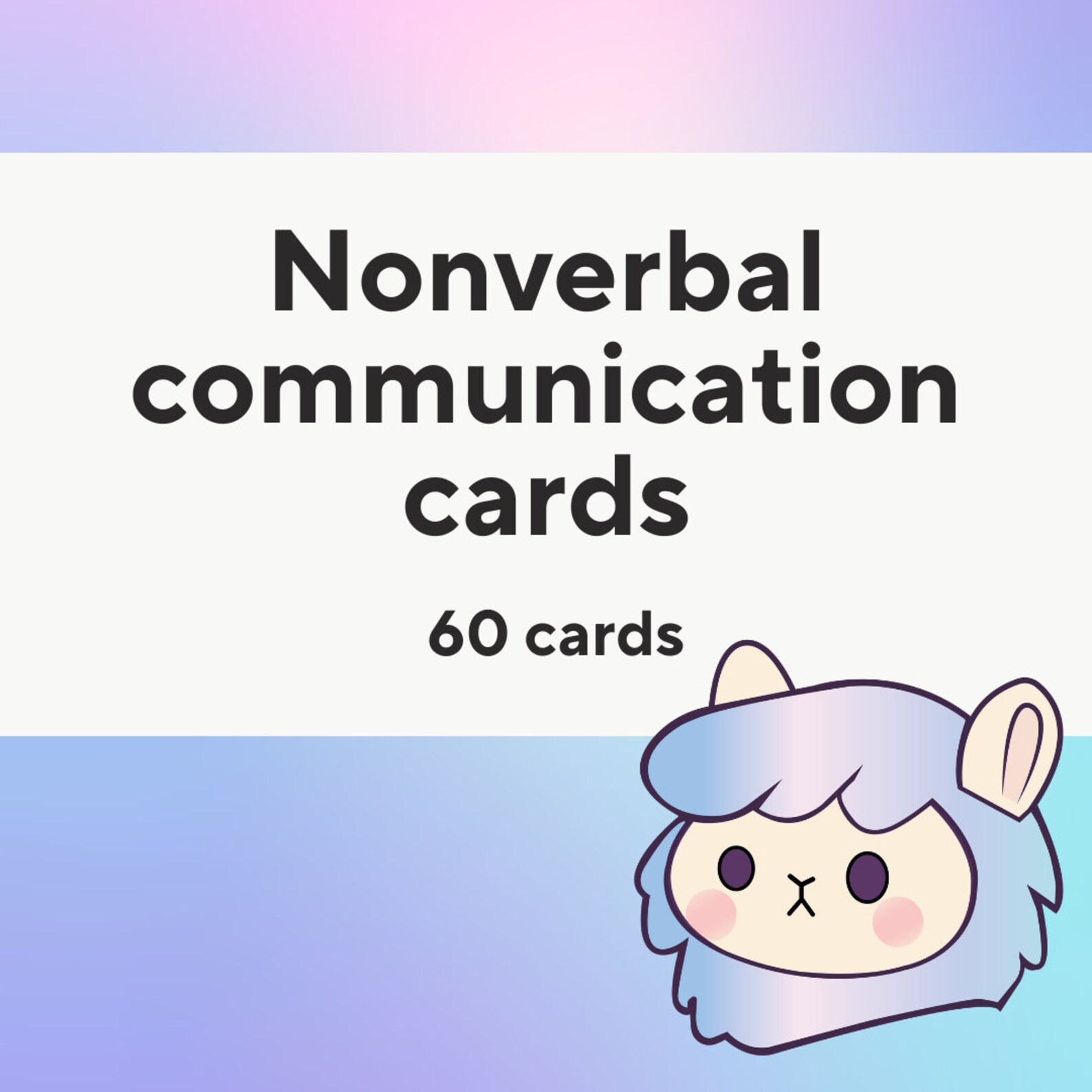 Non-verbal Communication Cards Llama Edition Communication Assistive ...