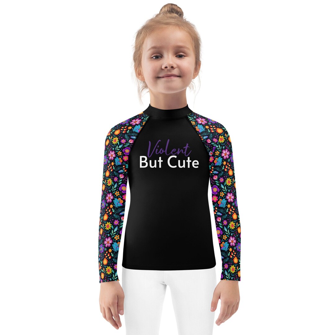Kids BJJ Floral Jiu Jitsu Rash Guard, Rash Guard Kids, Jiujitsu, Rash ...