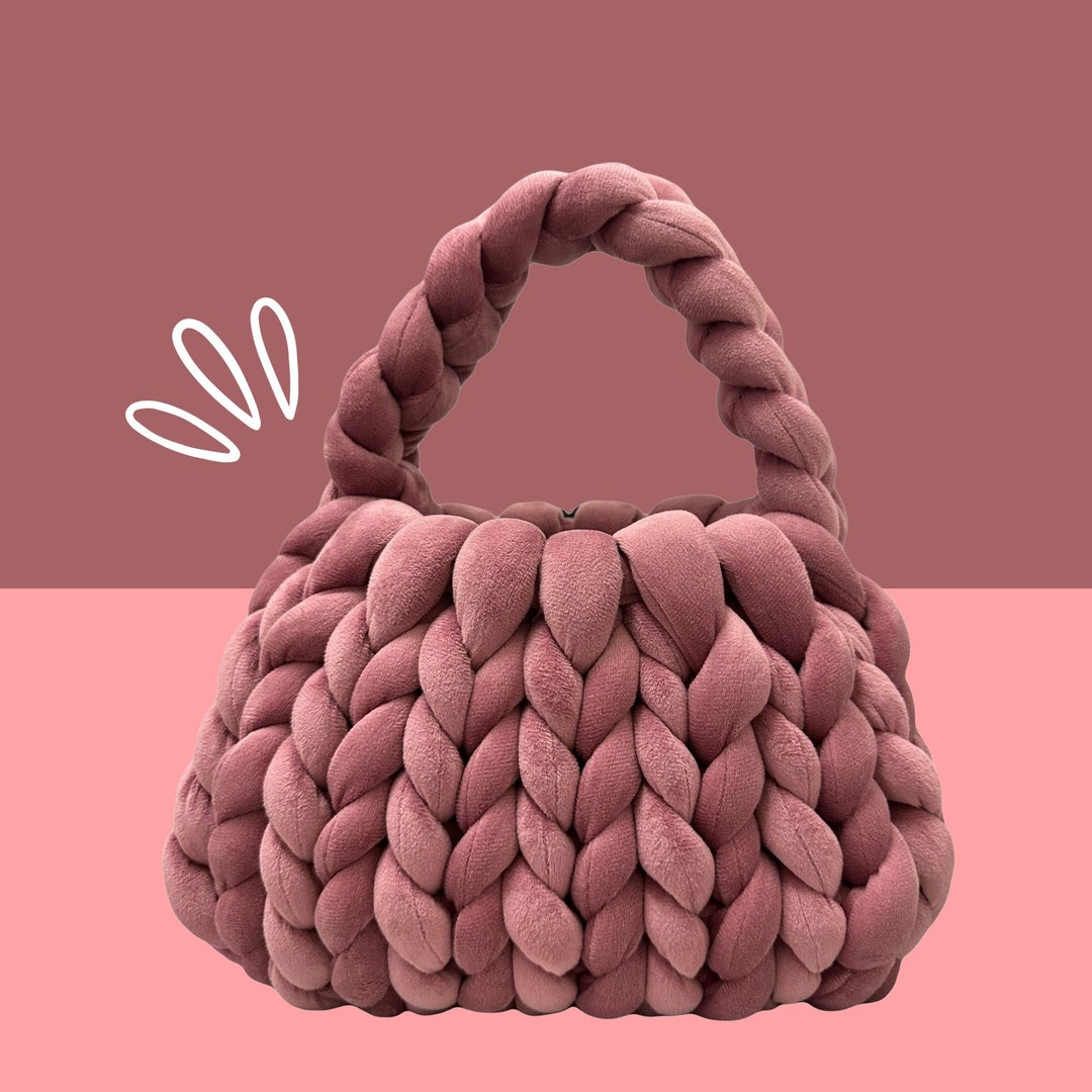 Handmade Chunky Yarn Bags, Giant Yarn Bags, Tube Yarn Bag, Velvet ...