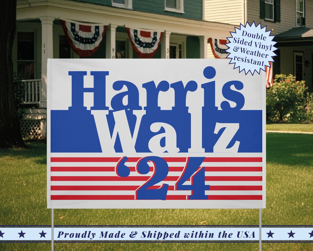 Kamala Harris 2024 Vinyl Yard Sign, Female President Double Sided Metal ...