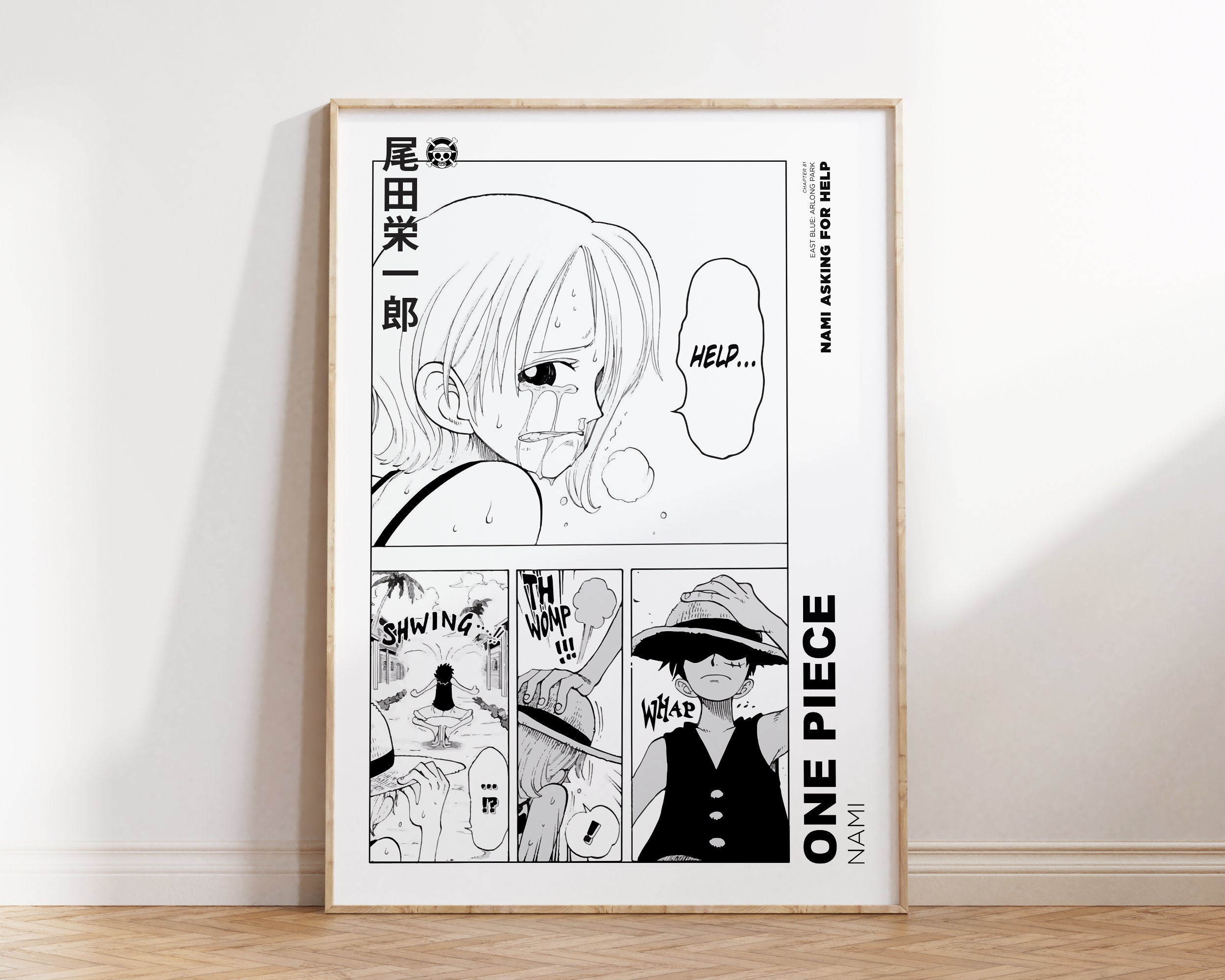 One Piece Poster, Nami Asking for Help Print, One Piece Wall Art, East ...