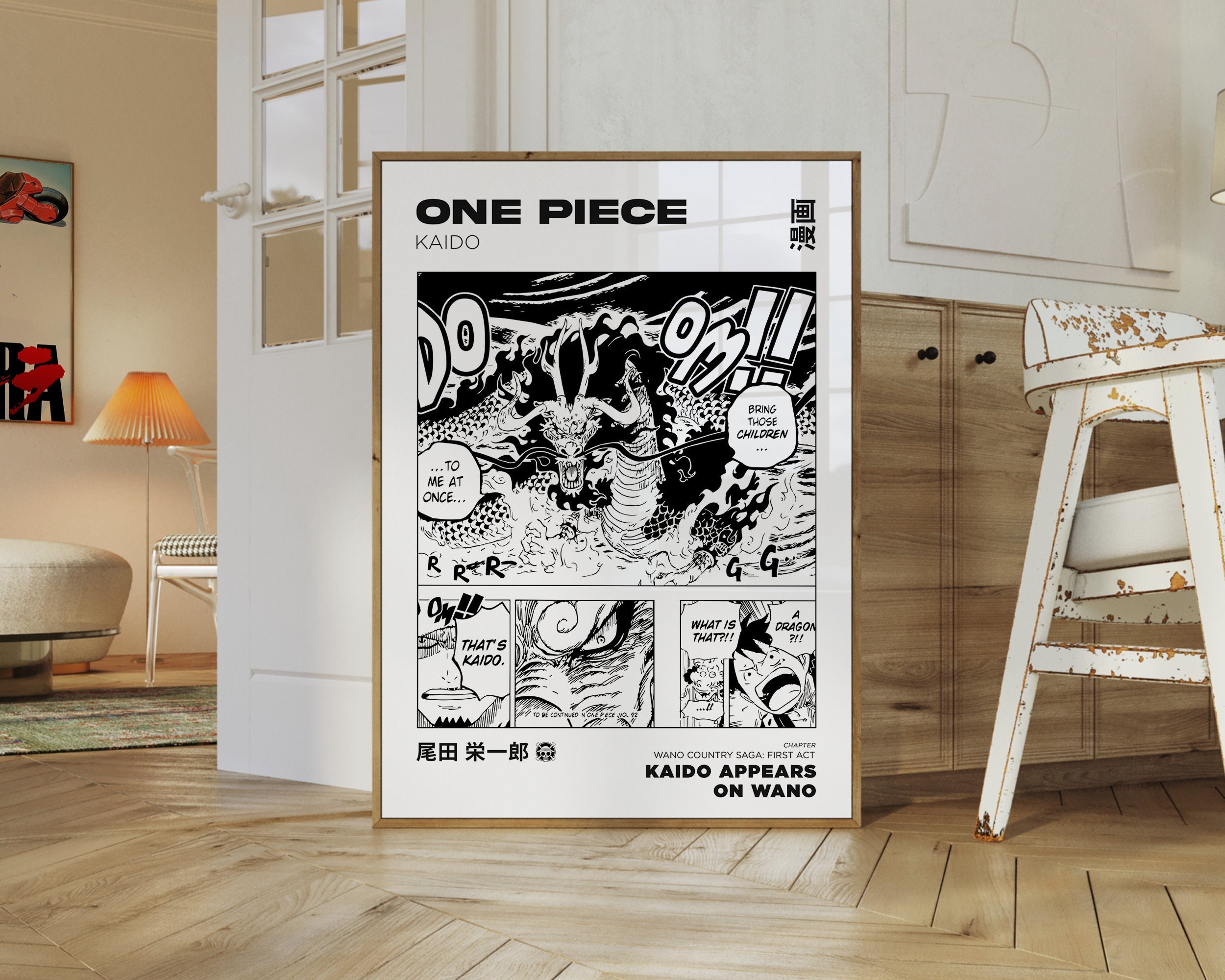 One Piece Poster, Kaido Appears on Wano Print, One Piece Wall Art ...