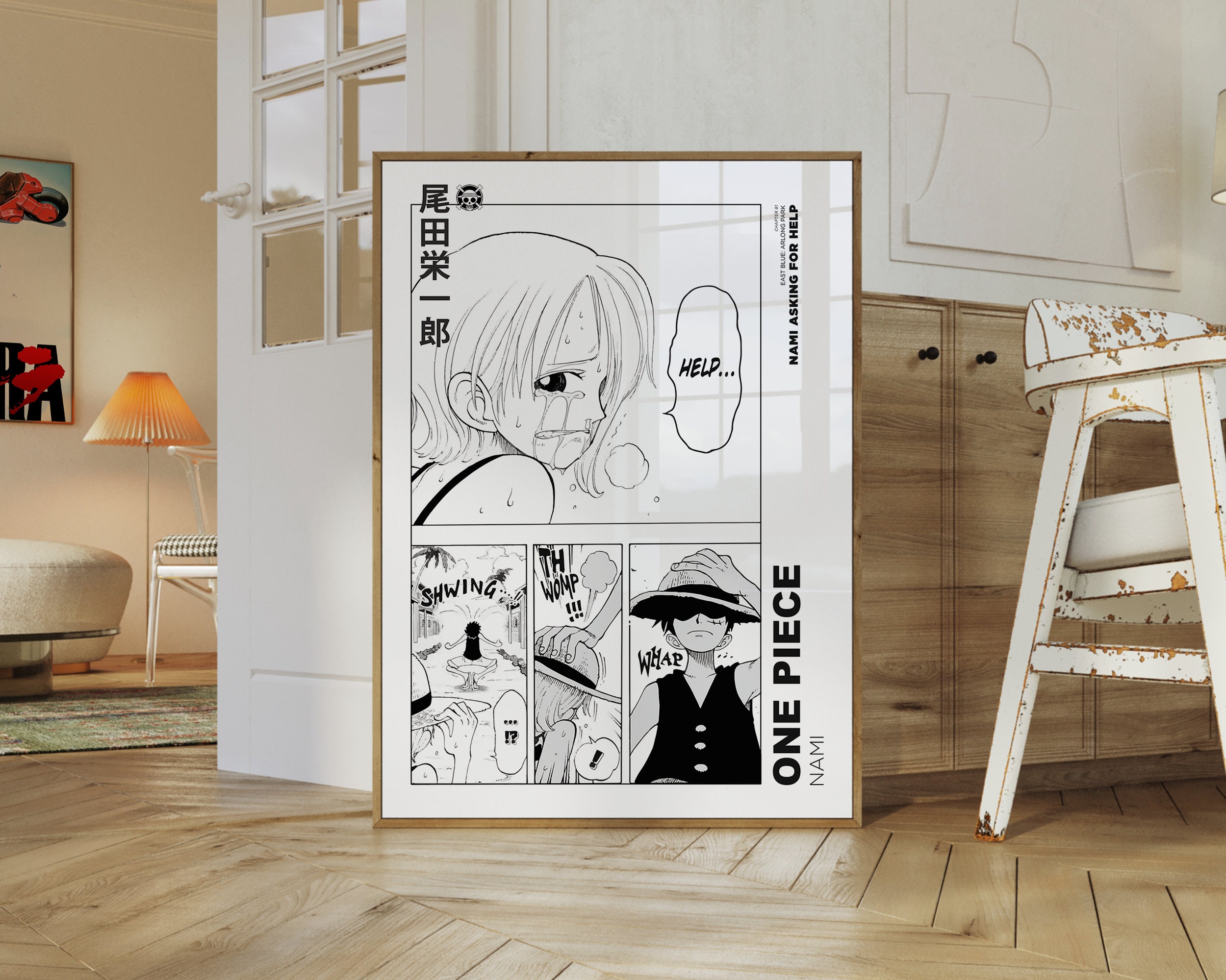 One Piece Poster, Nami Asking for Help Print, One Piece Wall Art, East ...