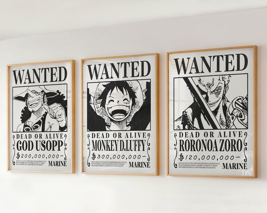 3 Set One Piece Poster, One Piece Wall Art, Luffy Poster, Roronoa Zoro ...