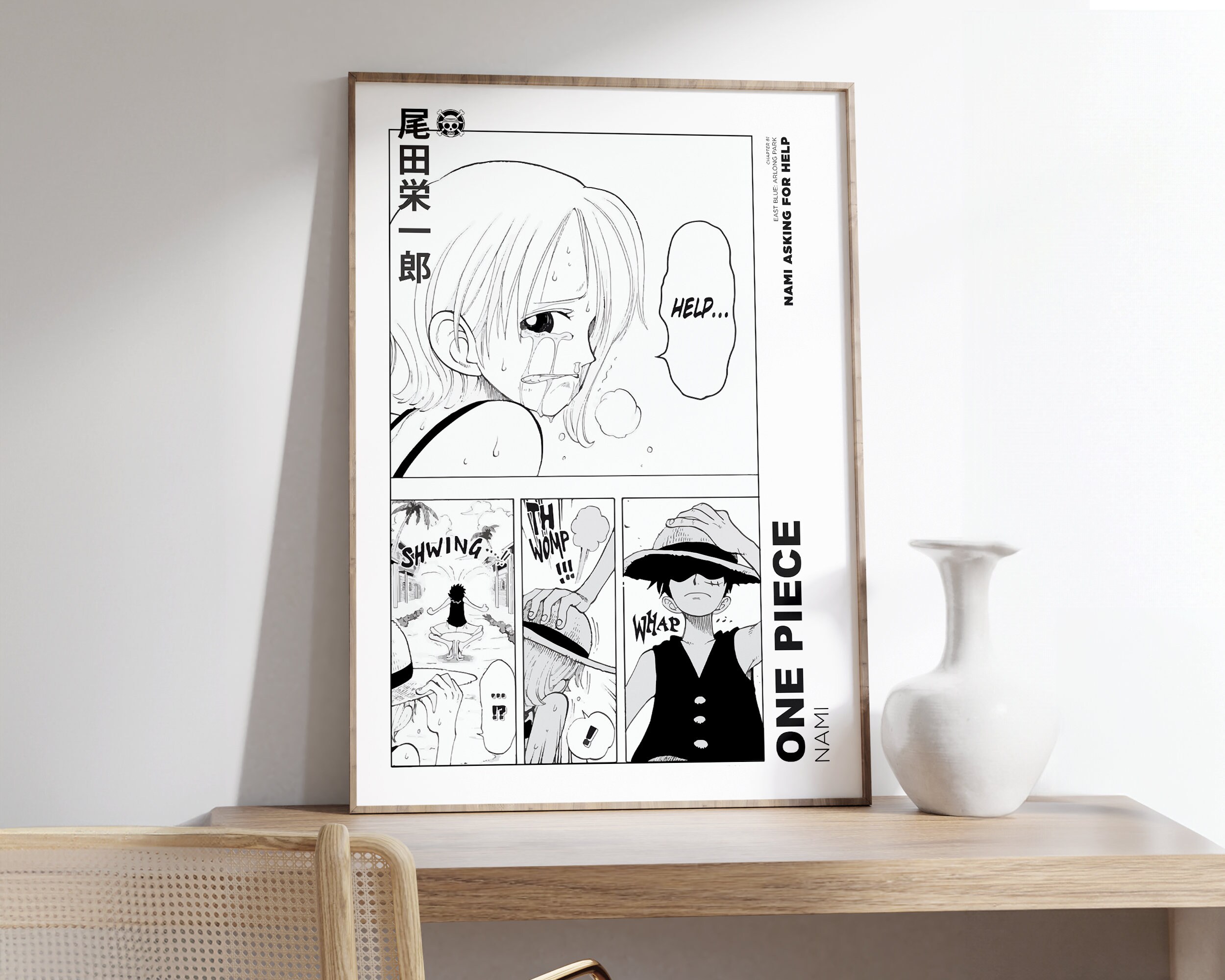 One Piece Poster, Nami Asking for Help Print, One Piece Wall Art, East ...