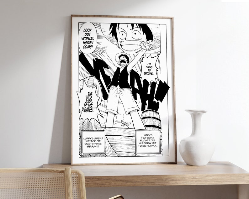 One Piece Poster, Luffy's Dream Strip Edition Print, One Piece Wall Art ...