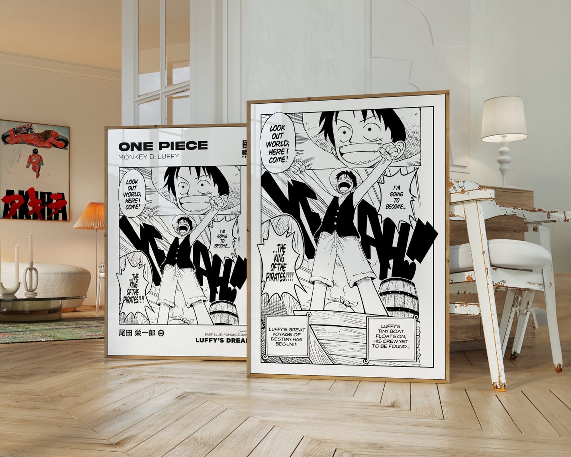 One Piece Poster, Luffy's Dream Strip Edition Print, One Piece Wall Art ...