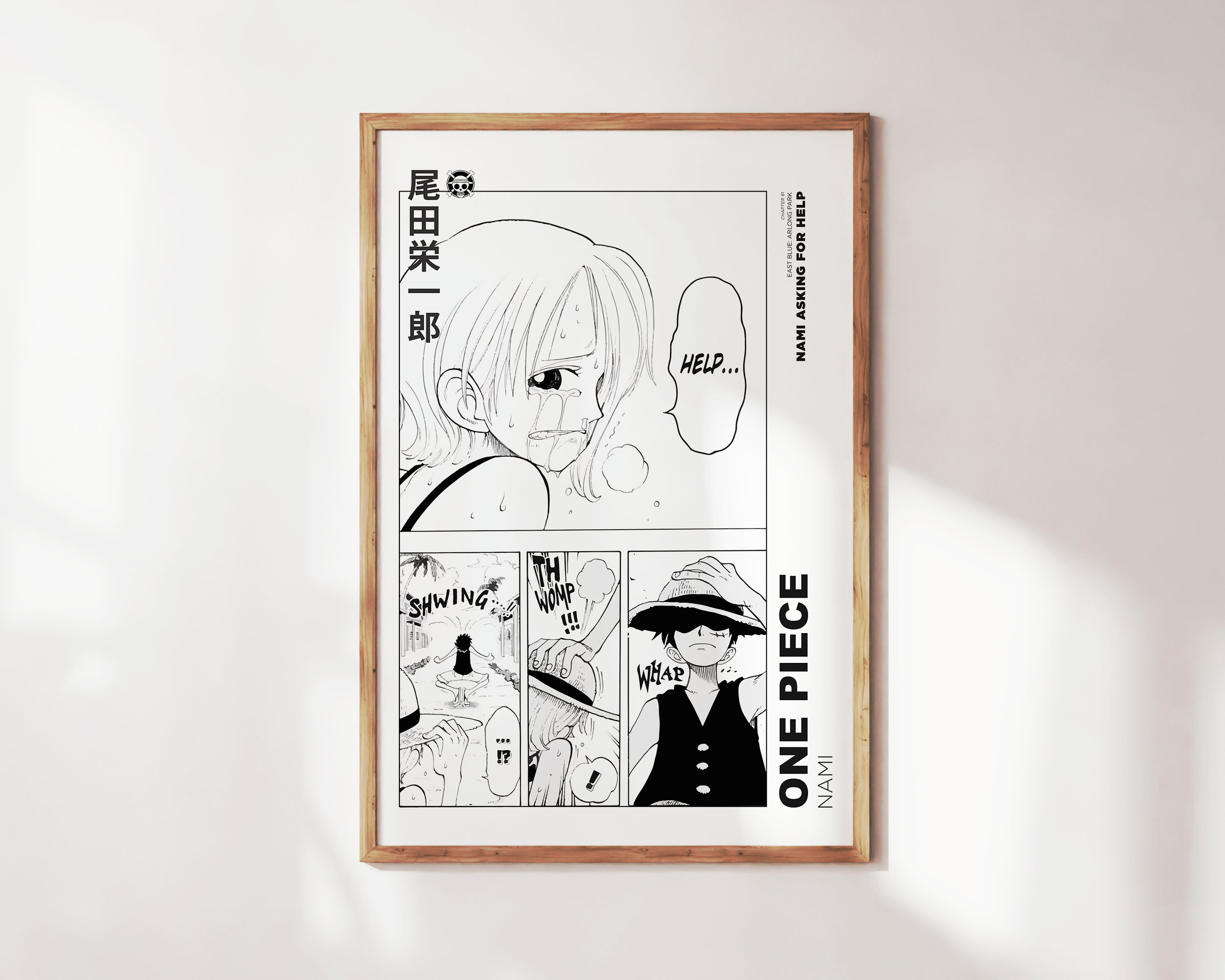 One Piece Poster, Nami Asking for Help Print, One Piece Wall Art, East ...