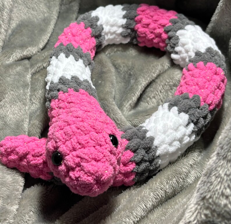 Sparkly Snake, Plushie Crochet Snake, Stuffed Animal, Amigurumi ...