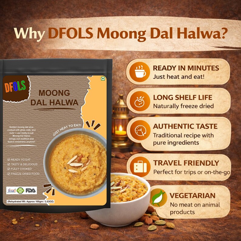 Moong Dal Halwa Ready to Eat Indian Dessert 0.22lb 3.52oz 100g ムーン ...
