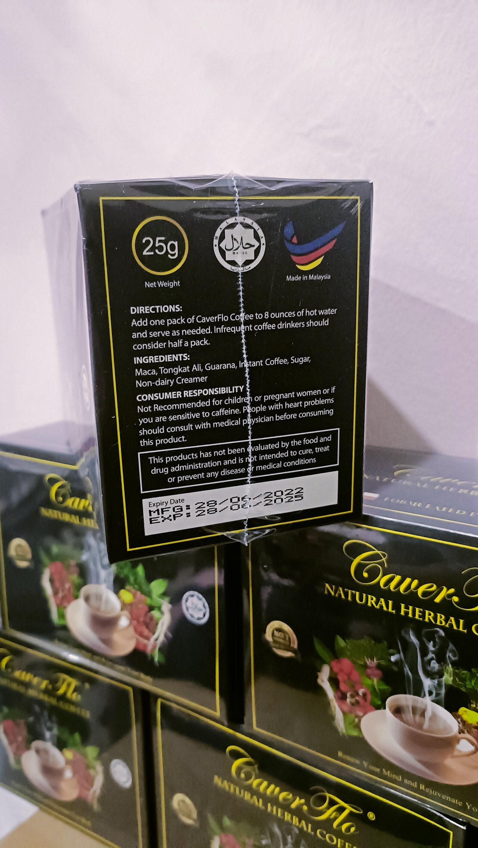 6 Boxes Caverflo Coffee 25g X 10 Sachets DHL Express to USA - Etsy