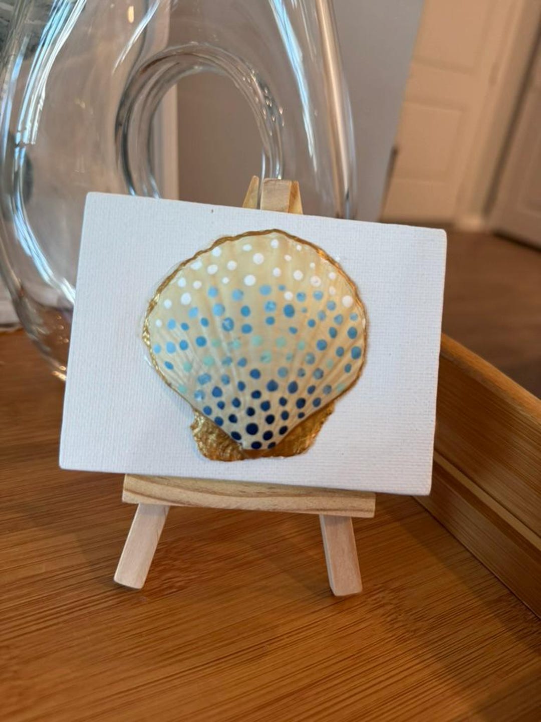 MINI Hand Painted Shell on Canvas - Etsy
