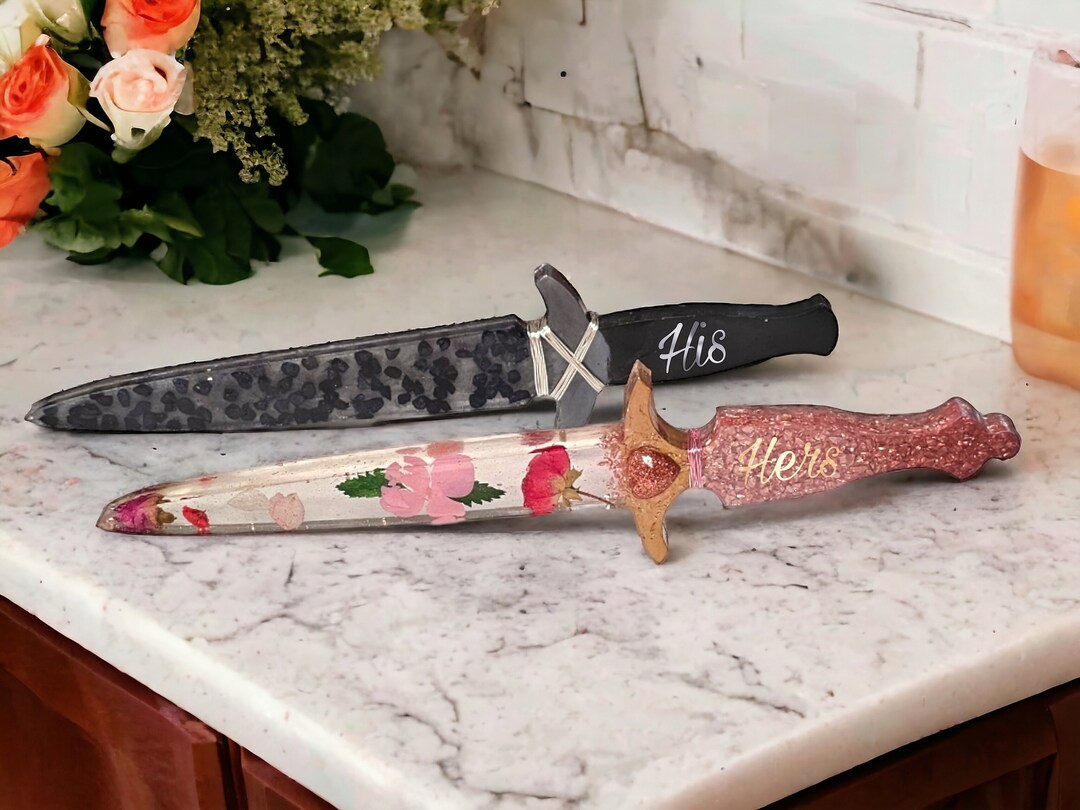 Custom Couples Daggers, Set of 2 Handmade Resin Daggers That You Can ...