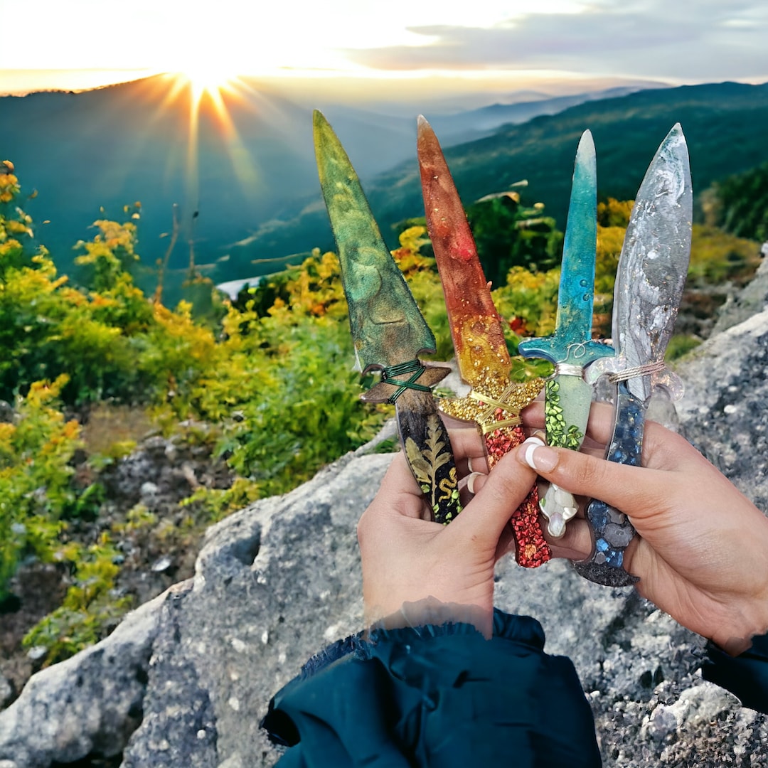 Elemental Custom Resin Dagger Collection, Large Size, Handmade, Fantasy ...