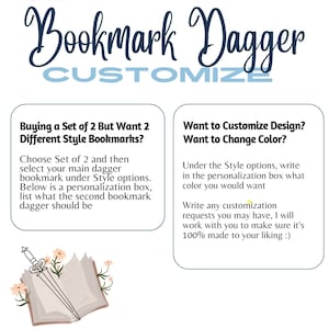 Custom Dagger Bookmarks - Handmade Book Nook Decor - Fantasy Bookish ...