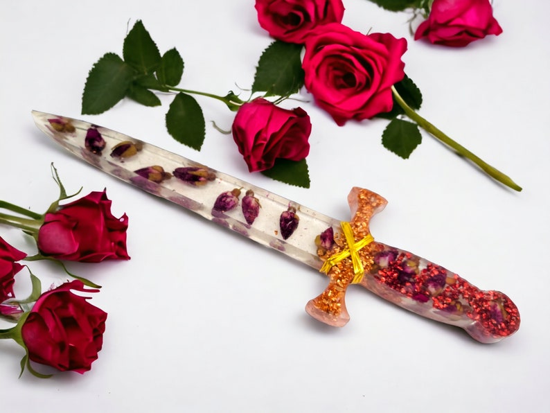 Custom Dagger, Resin Flower Dagger, Handmade Resin Art, Floral Sword ...
