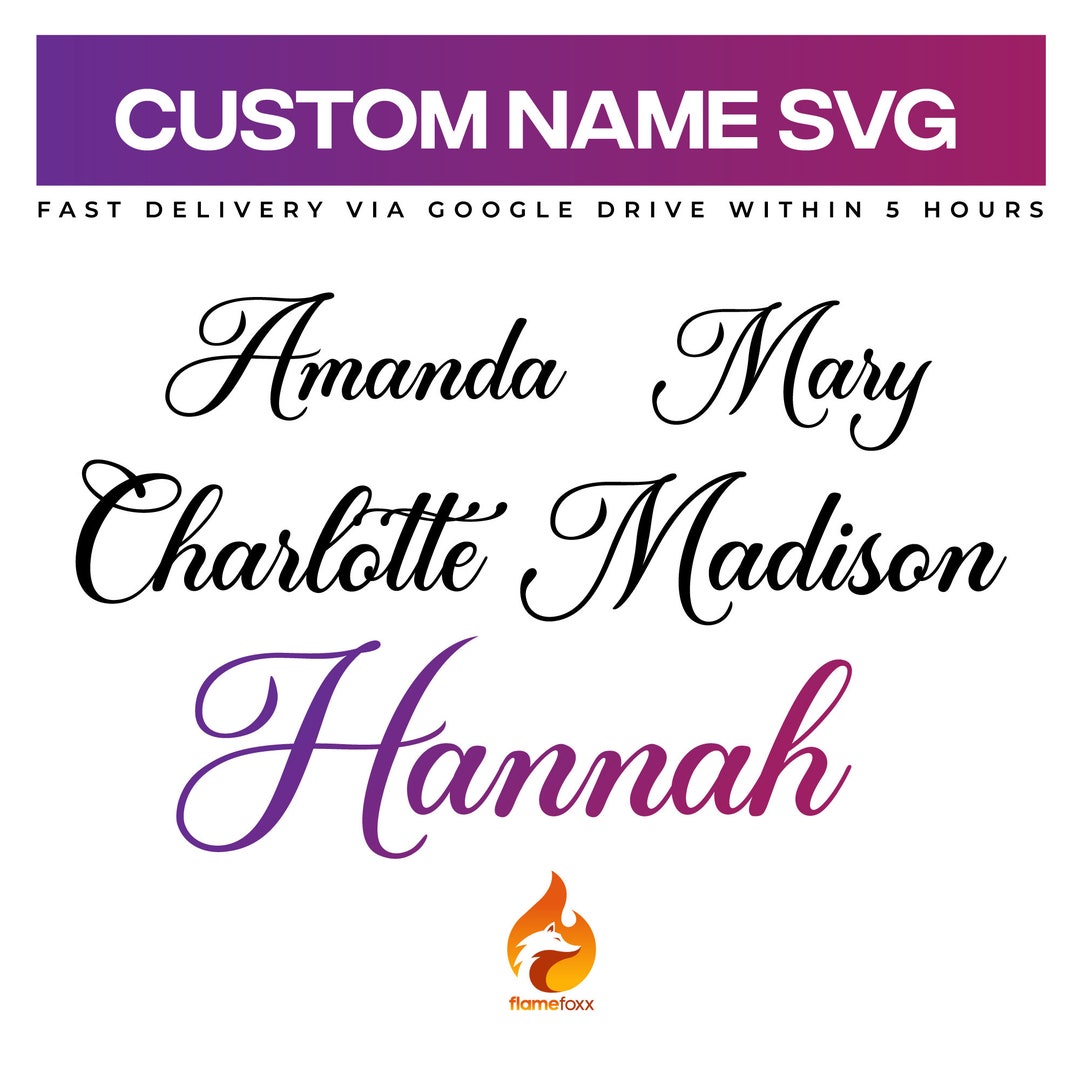 Custom Name SVG Custom Name Calligraphy Custom Name Cut File Custom ...
