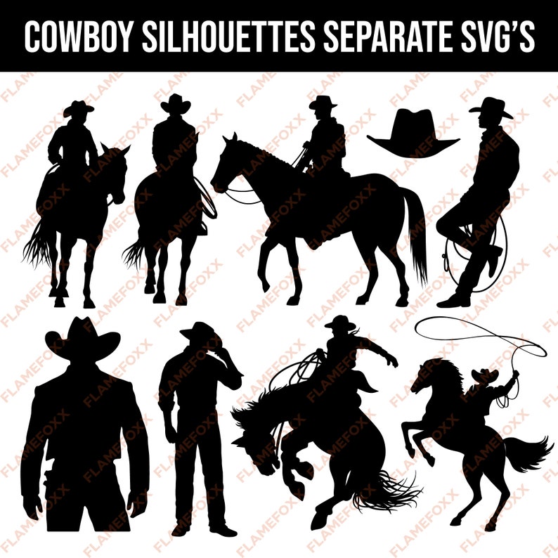 Silueta de vaquero SVG, Cowboy Clipart PNG , Cowboy svg, Wild West ...