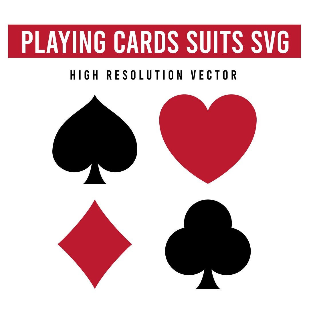 Playing Card Suits SVG, Play Cards Symbols Svg Vector Digital Download ...