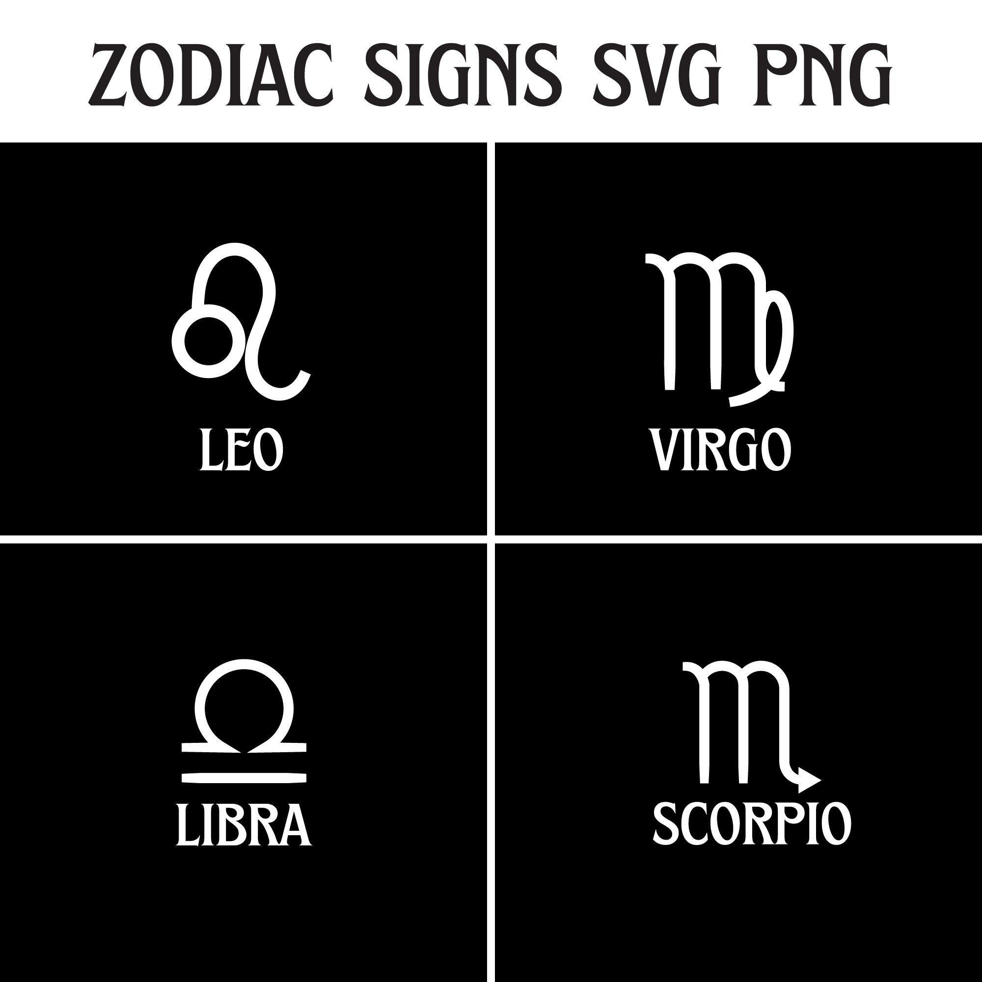 Zodiac Signs Svg Bundle Astrology Signs Svg Zodiac Symbols Svg