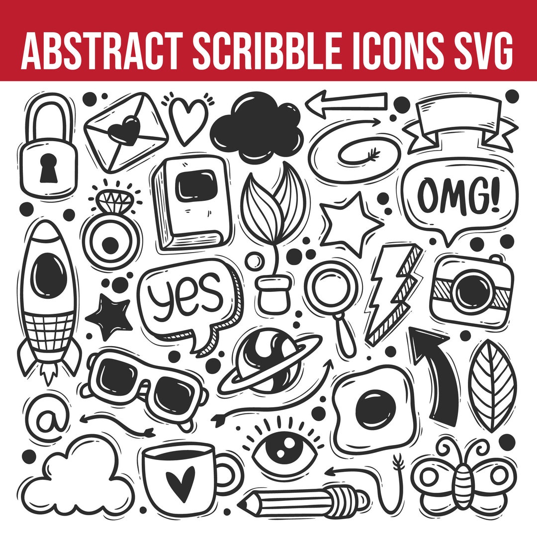 Abstract Scribble Icons, 100 Files Sperate Png and Svg Each Icon ...