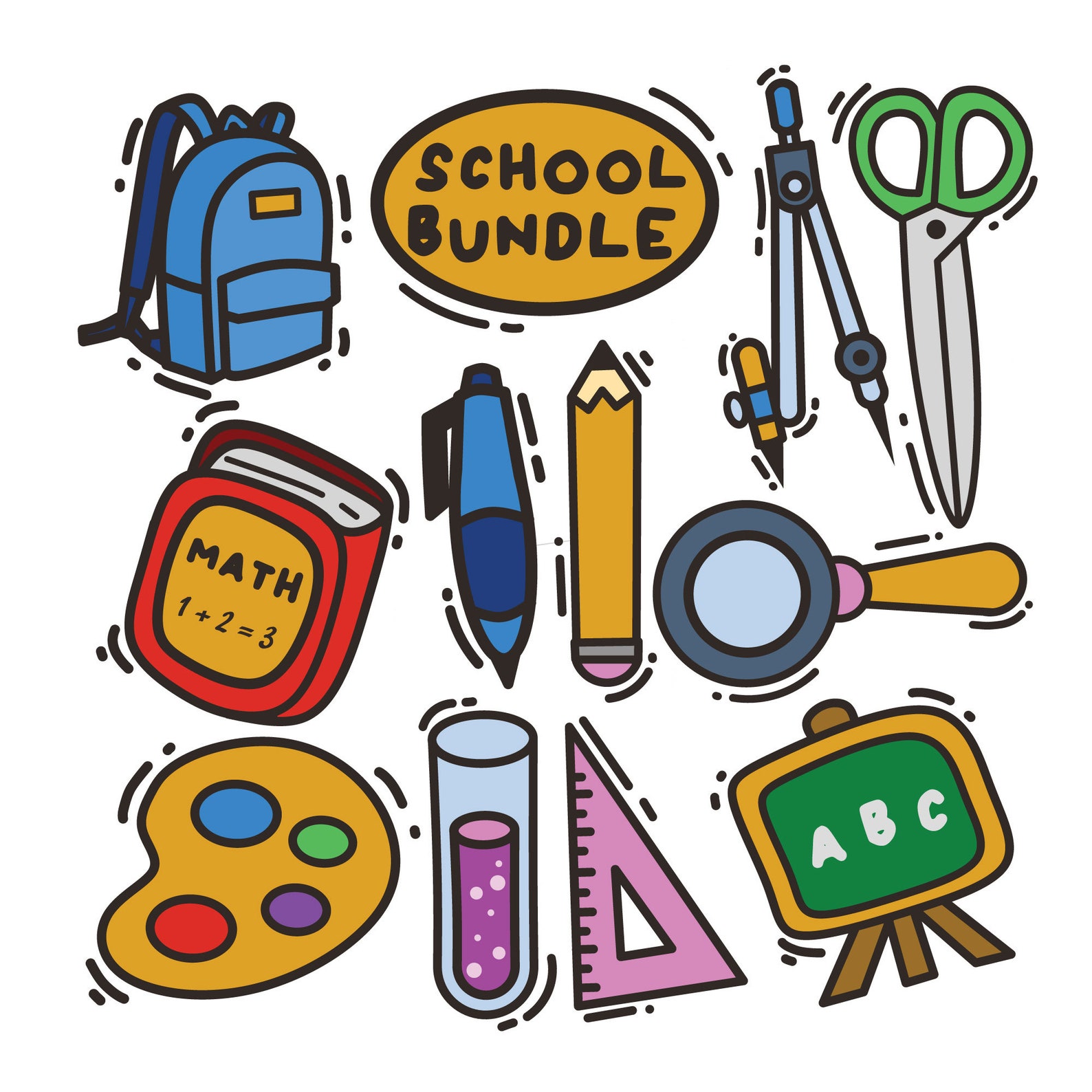 School Supplies SVG Bundle, Back to School SVG, School Supplies Svg ...