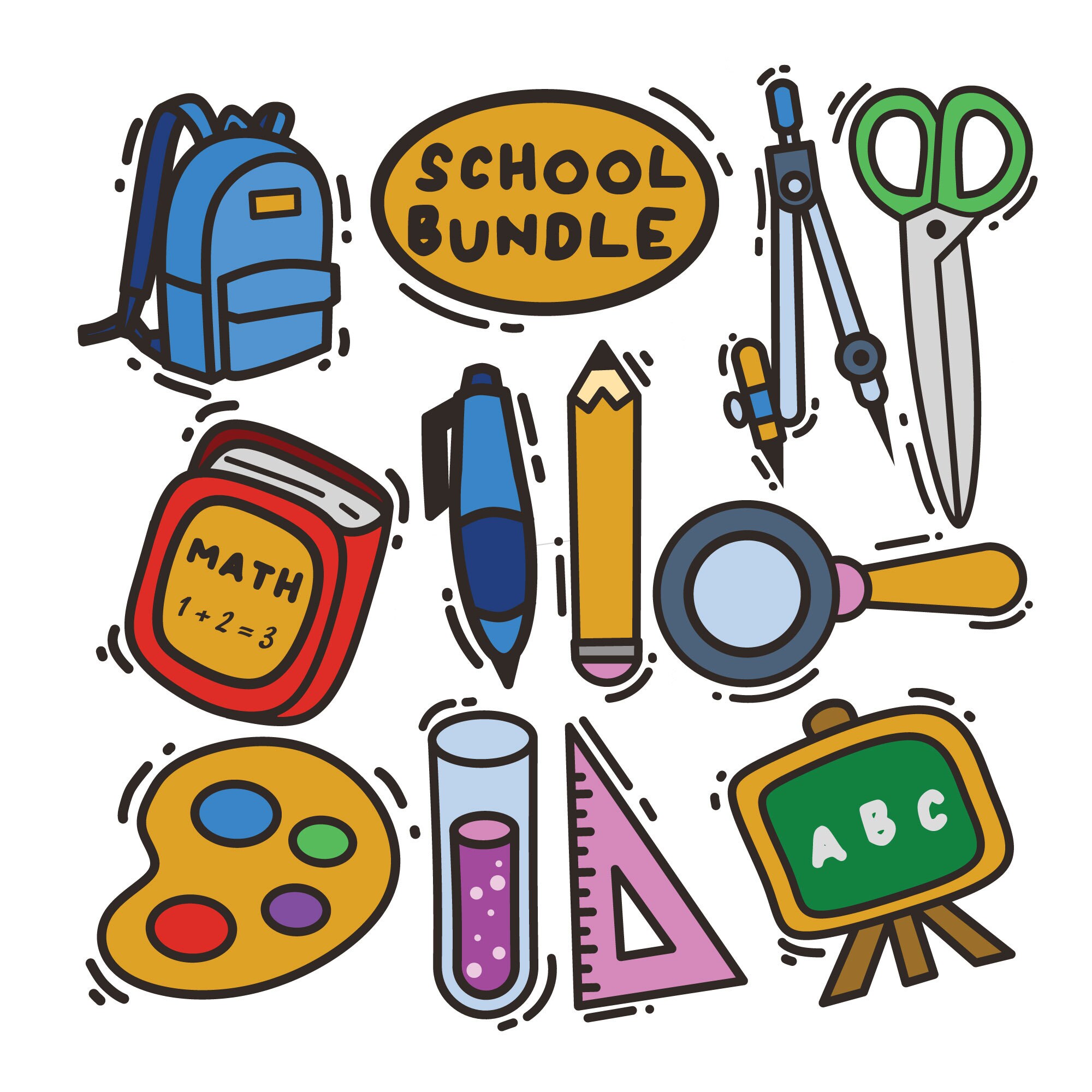 School Supplies SVG Bundle, Back to School SVG, School Supplies Svg ...