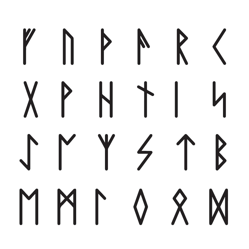 Elder Futhark Runes Svg Counters Older Futhark 24 SVG German Symbols ...