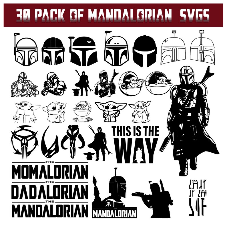 Star Wars Mandalorian Symbols SVG, Png, Cut File for Cricut and ...