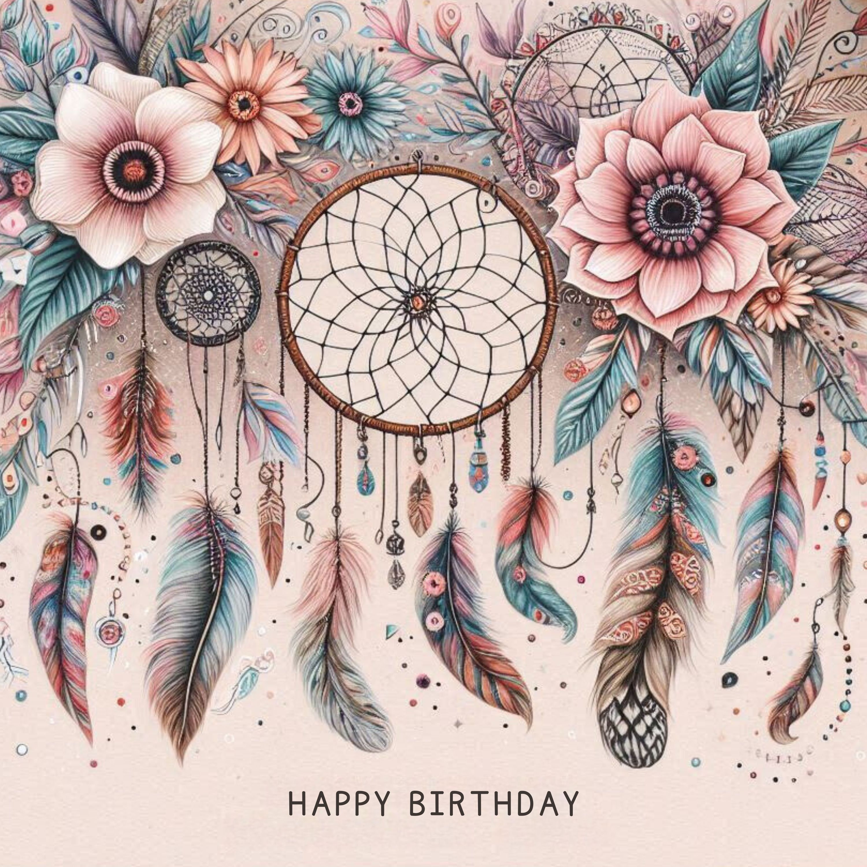 Printable Boho Birthday Card - Etsy