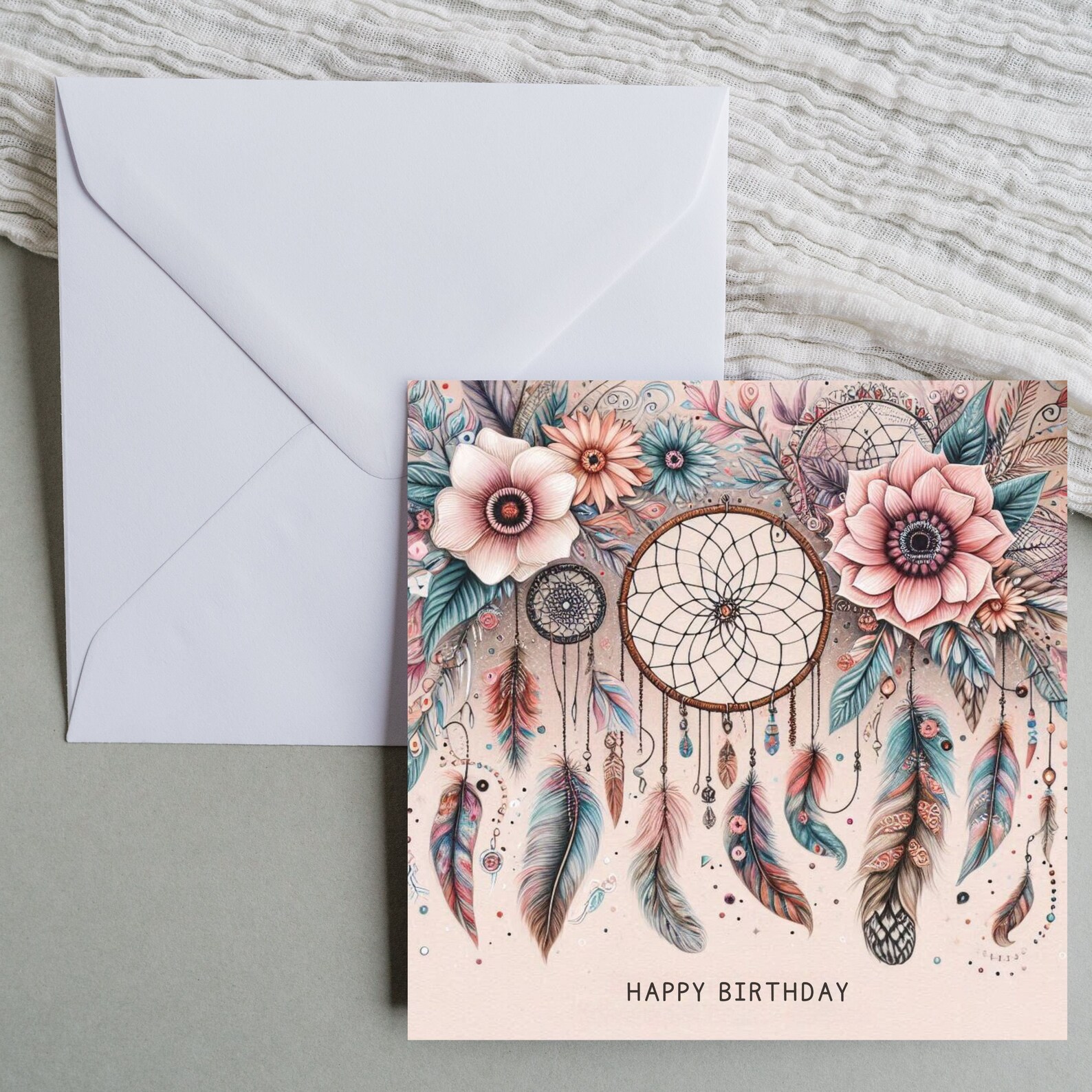 Printable Boho Birthday Card - Etsy