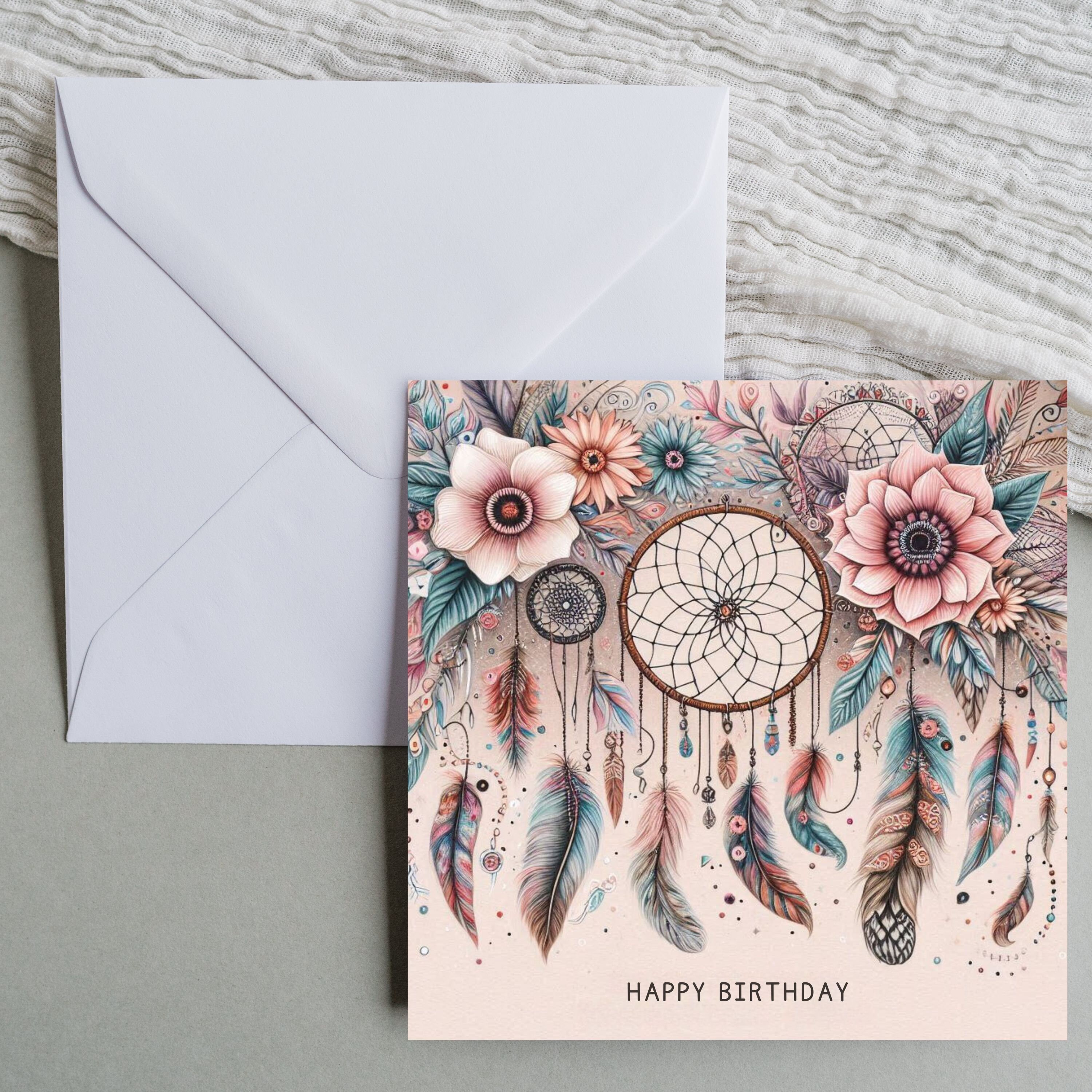 Printable Boho Birthday Card - Etsy