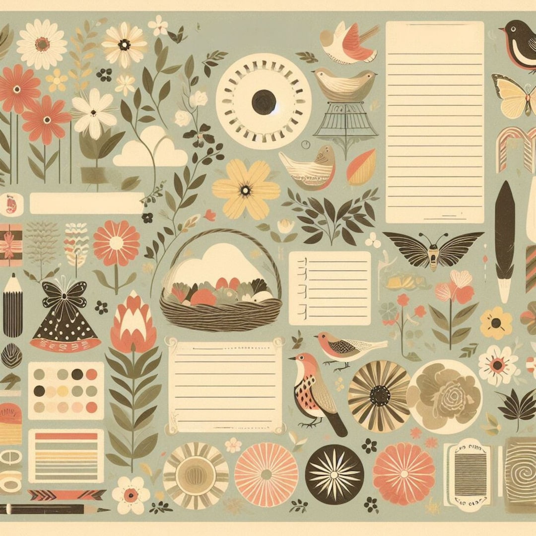 Vintage Spring Printable Paper for Wall Art or Scrapbooking - Etsy