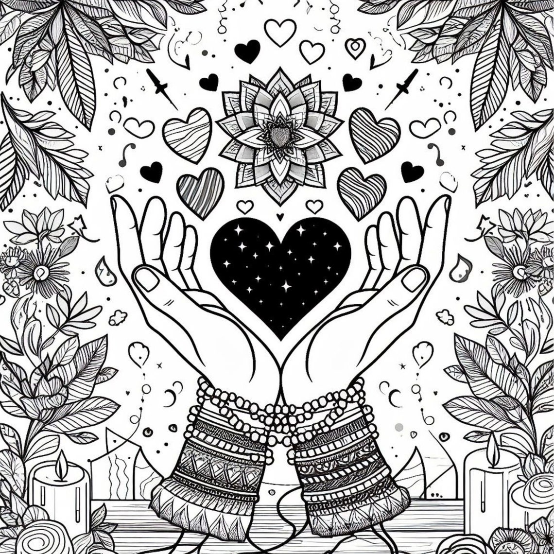 Valentine's Day Mindfulness Coloring Pages: Relaxing Designs for Stress ...