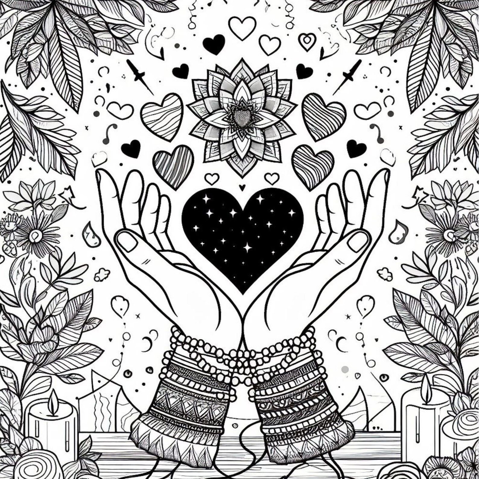 Mindfulness Valentine Coloring Pages: Relaxing Designs - Etsy
