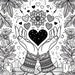 Mindfulness Valentine Coloring Pages: Relaxing Designs - Etsy