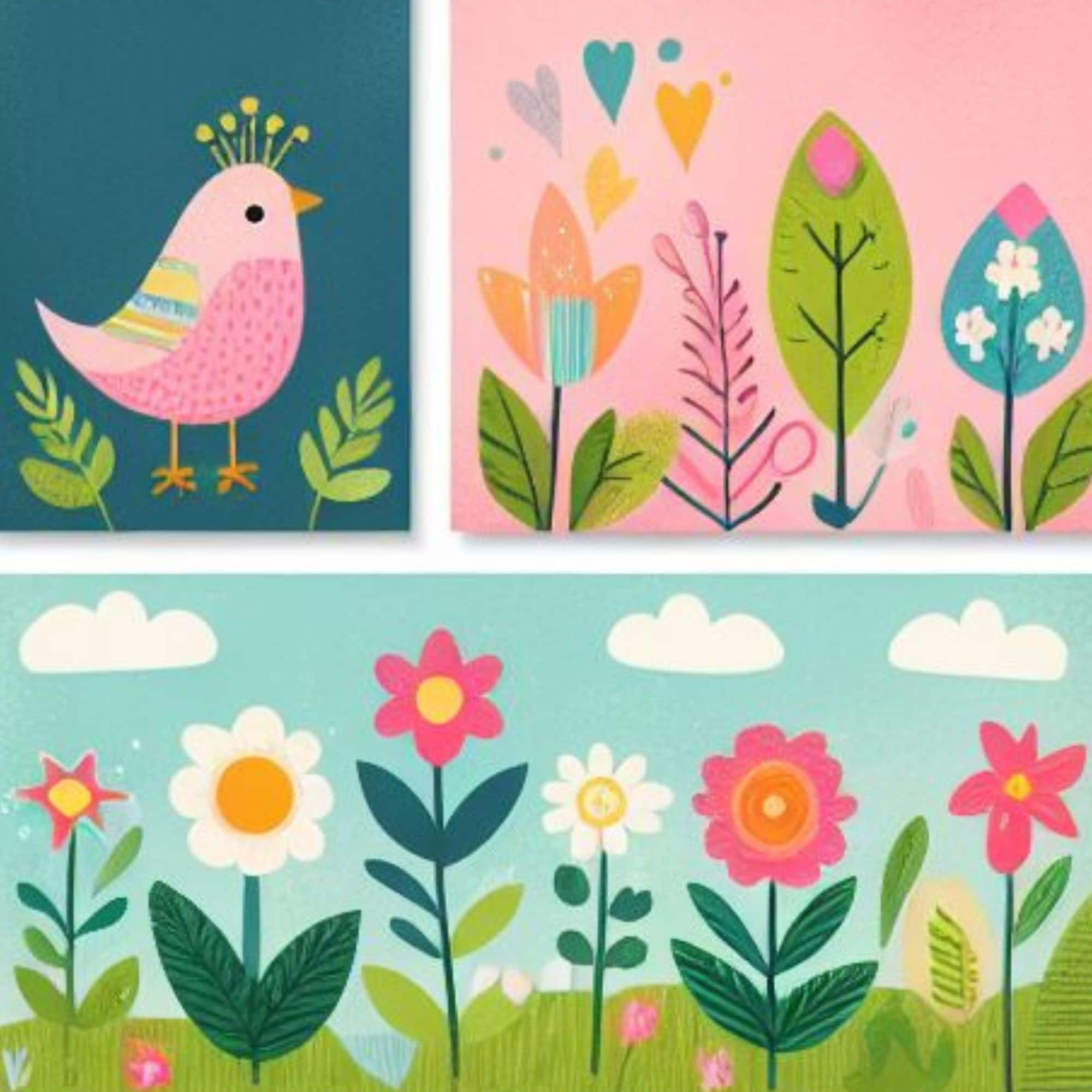 Printable Paper With a Colorful & Playful Design for Wall Art or ...
