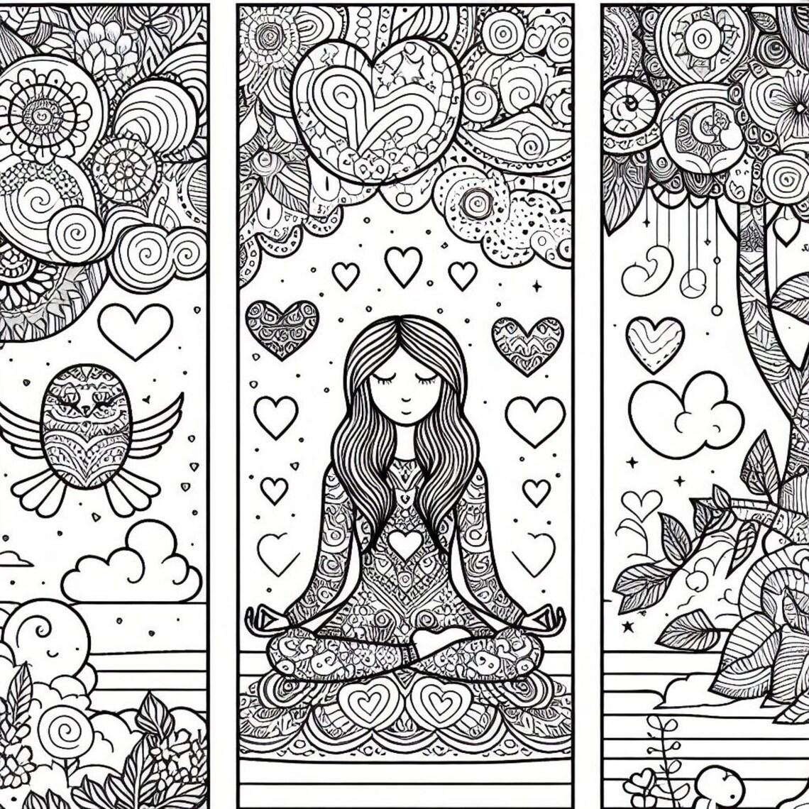 Valentine's Day Mindfulness Coloring Pages: Relaxing Designs for Stress ...