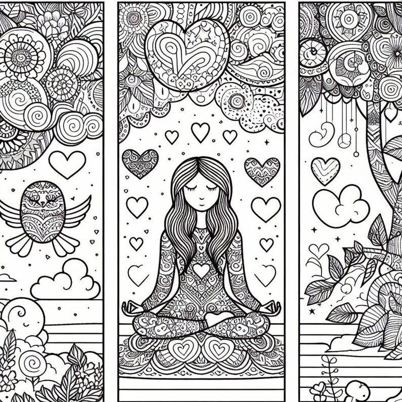 Mindfulness Coloring Pages: Relaxing Designs for Stress Relief - Etsy