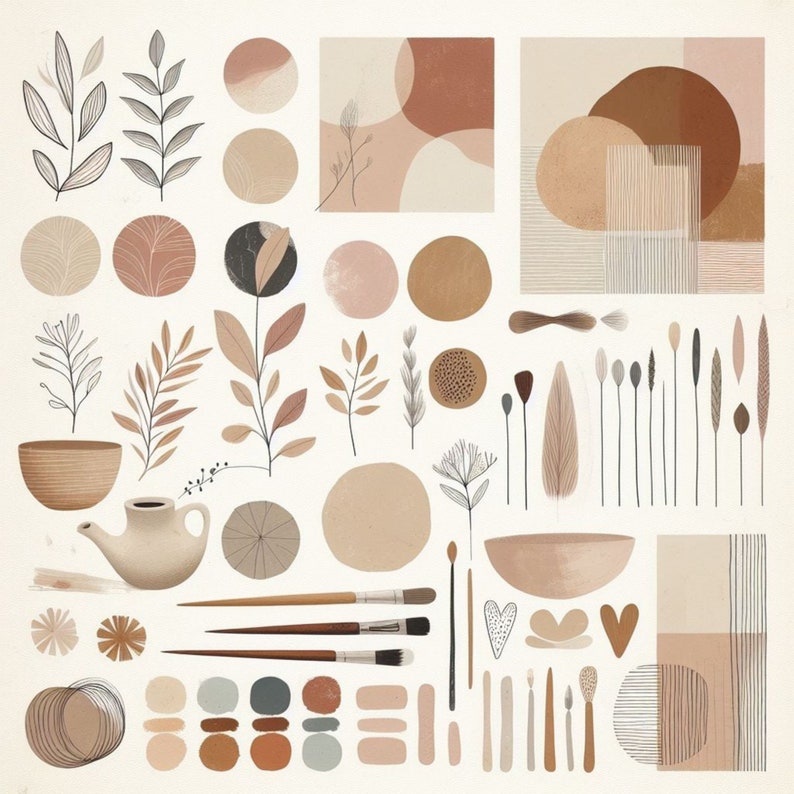 Minimalist Pastel Earthy Tones Scrapbook Paper - Etsy