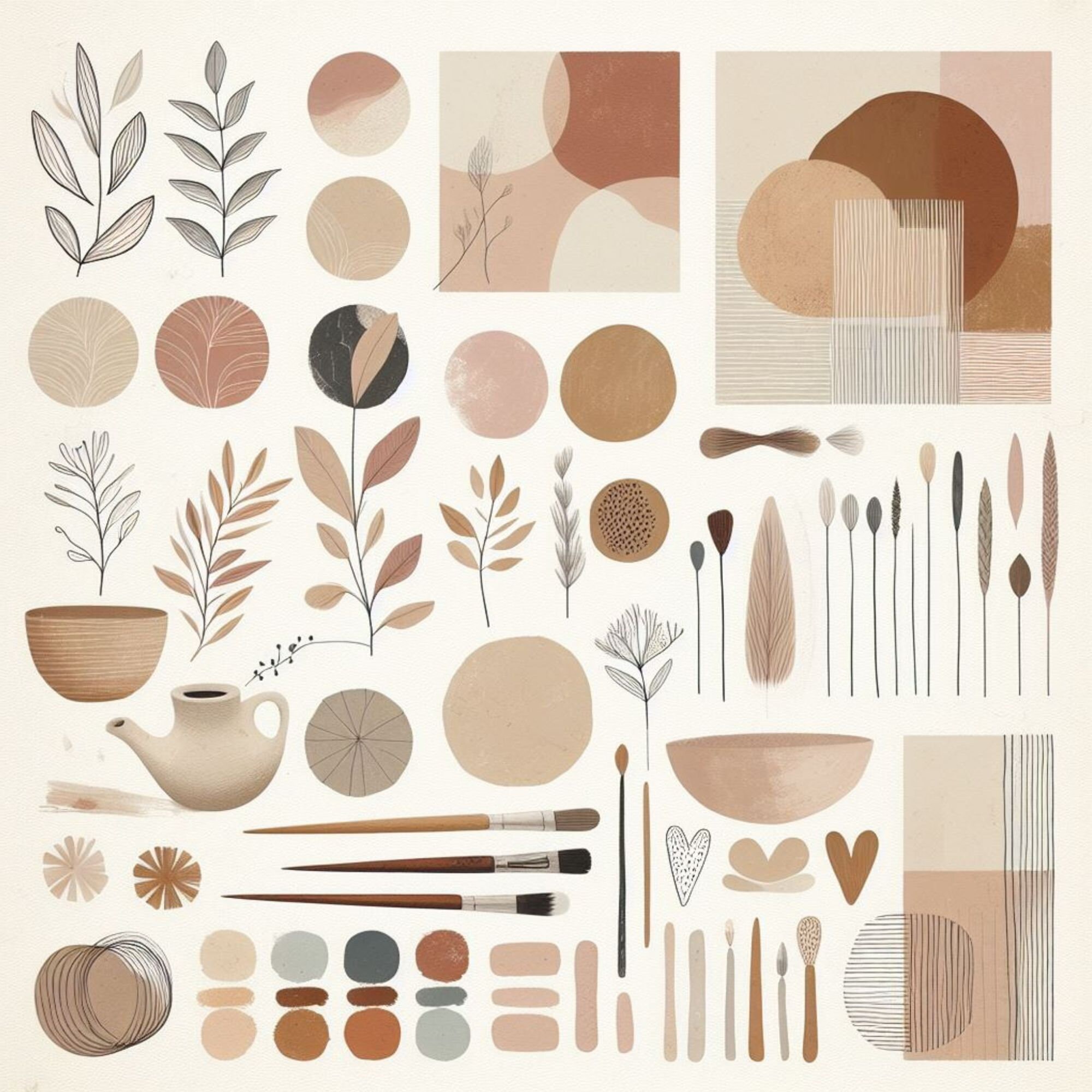 Minimalist Pastel Earthy Tones Scrapbook Paper - Etsy