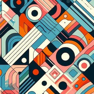 Abstract Geometric Print | Modern Bold Pattern, Minimalist Decor PDF ...
