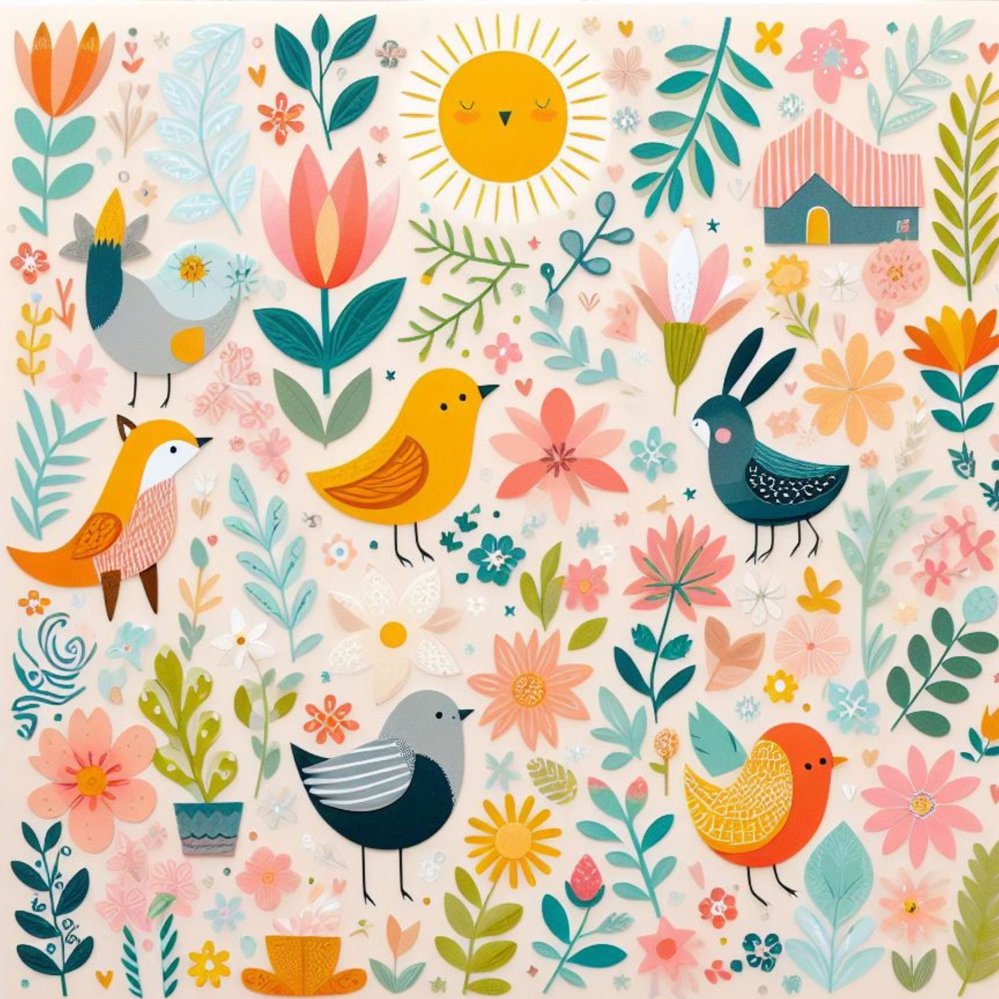 Printable Paper With a Colorful & Playful Design for Wall Art or ...