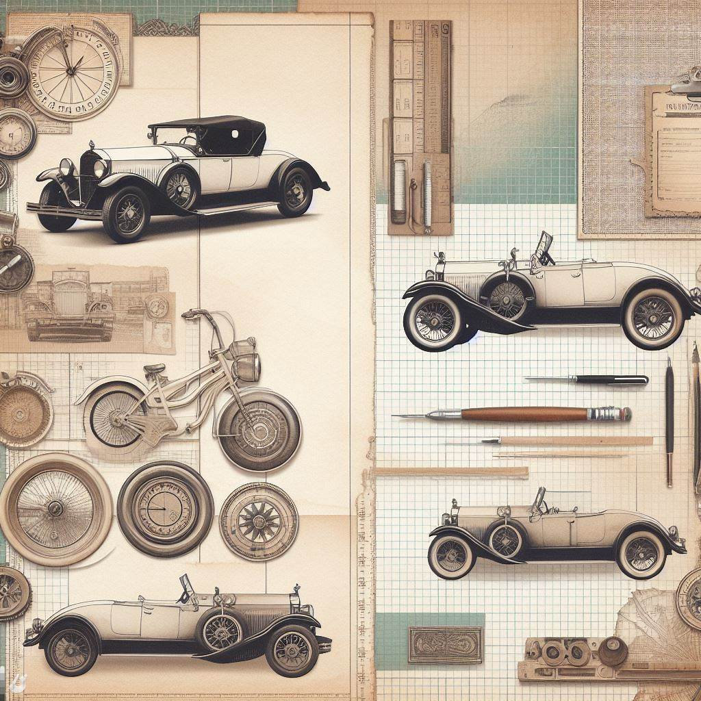 Vintage Classic Cars Scrapbook Paper - Neutral - Etsy