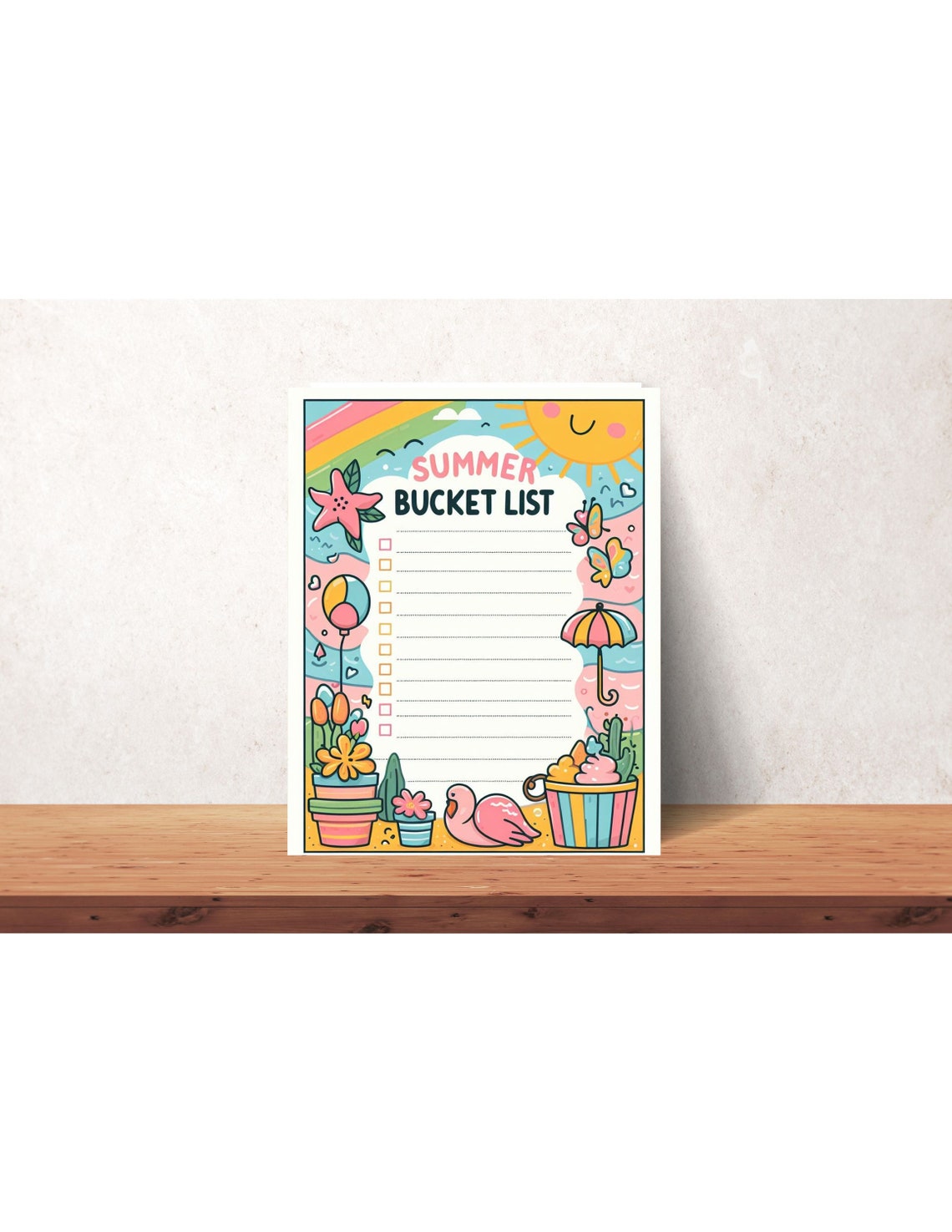 Summer Bucket List PDF Printable - Etsy