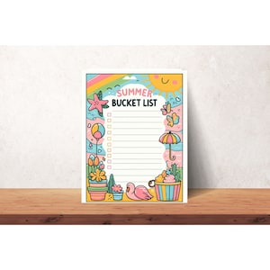 Summer Bucket List PDF Printable - Etsy